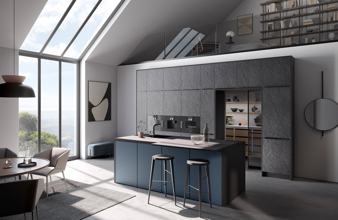 Scheffer Keukens - AV 7030 Black Star & AV 6000 NCS S6020-R90B